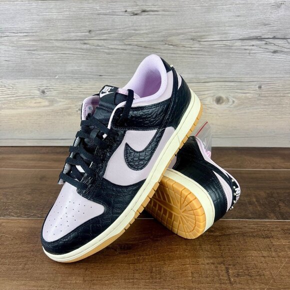 Nike | Shoes | Nike Dunk Low Black Platinum Violet Croc Mens Size 5 ...